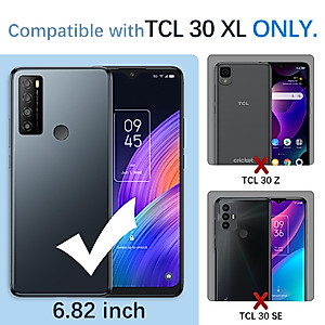 Nuouxoco Phone Case for TCL 30 XL (T701DL) with Lanyard Strap, for TCL TCL 30 XL Case (6.82 inch) Girls Women Cute Slim Shockproof Protective Cover Case for TCL 30 XL - Purple Flower