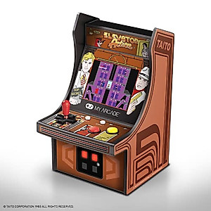 My Arcade Micro Player Mini Arcade Machine: Elevator Action Video Game, Fully Playable, 6.75 Inch Collectible, Color Display, Speaker, Volume Buttons, Headphone Jack, Battery or Micro USB Powered