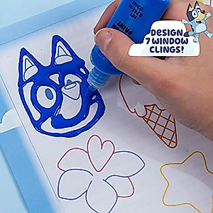 Bluey Window Art Suncatchers Kit for Kids to Paint, Great at-Home Kids Craft Activity or Bluey Birthday Party Idea, Toys for Kids Ages 3, 4, 5, 6
