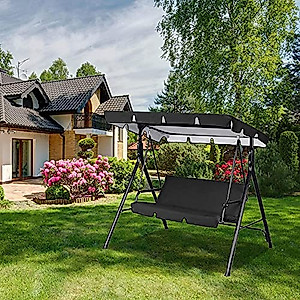 Patio Swing Canopy Waterproof Top Cover Set,Replacement Canopy Cover for 3-Seater76.7 inches Porch Swing Chair Awning Swing Cover Outdoor Sunproof Chair Patio/Lawn/Garden All Weather Protection