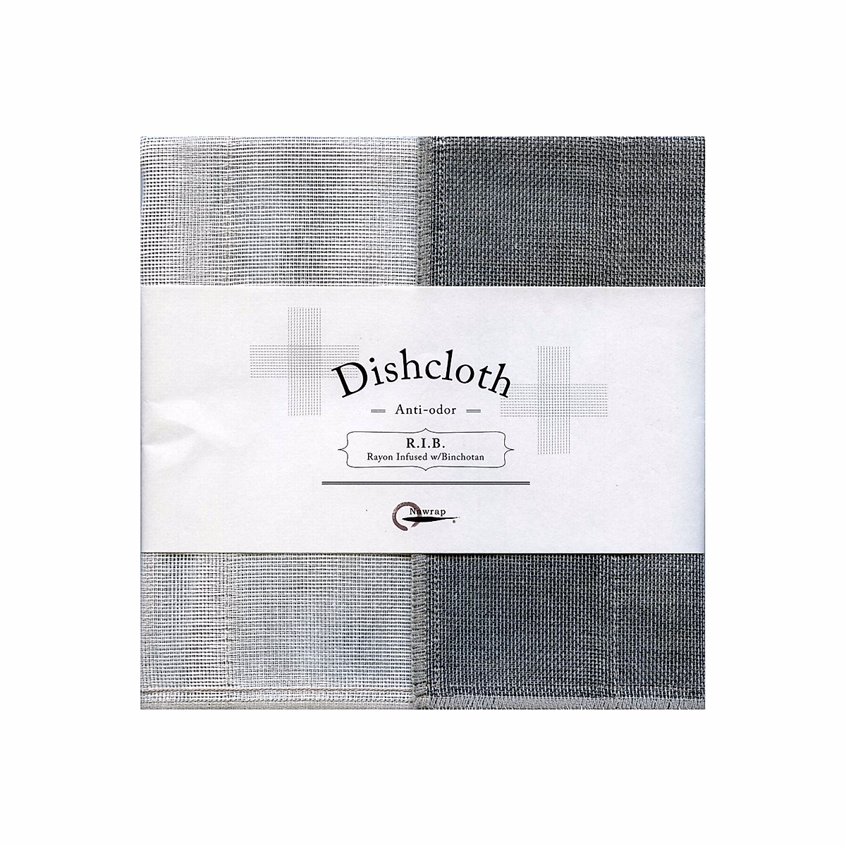 Nawrap Binchotan Dishcloth, Naturally Odor Absorbing, Natural Binchotan x White