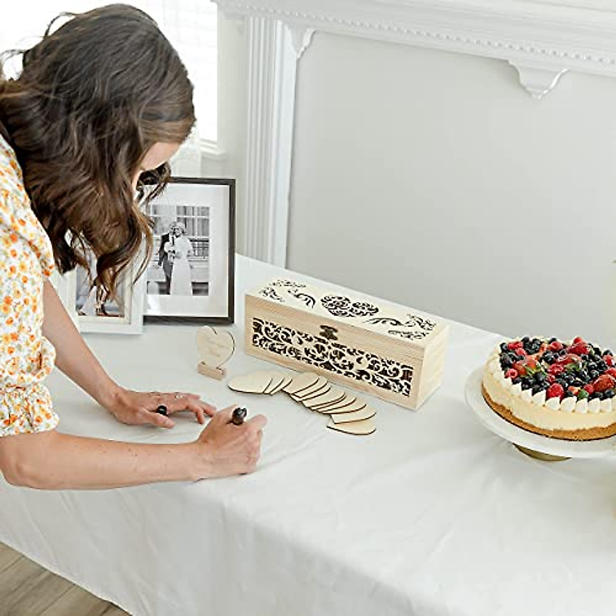 Kingdom Decor Wedding Guest Book Alternative. Guestbook Heart Drop and 100 Large Wood Hearts! Bridal, Baby Shower Guest Book Box, Graduation, Wedding Guestbook, Frame Alternatives, Wedding Card Box