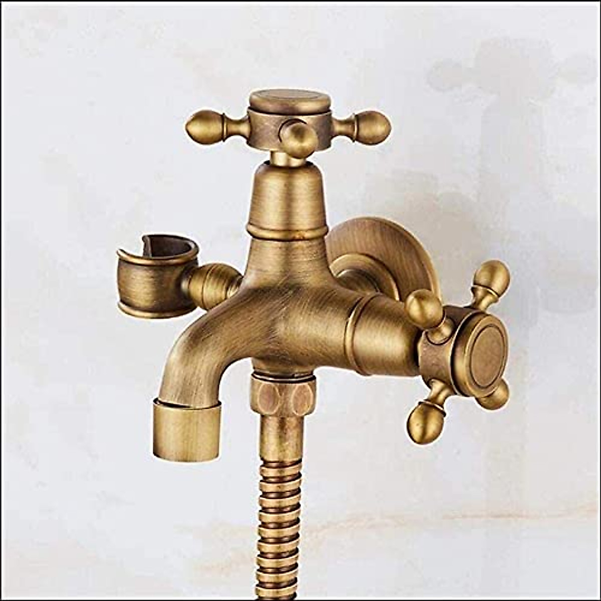 MINJING Faucets,with Brass Shower Bracket Faucet 1.5M Hose Antique Bronze Bidet Toilet Seat Sprayer Gun Sanitary Shower Kit Portable Bidet Faucet