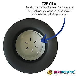 Road Refresher by Prestige Pets, The No-Spill, Slobber Stopper Water Bowl Dispenser, The Neater Dish for Home & Travel, No Messy Splashes, Spilling or Drips for Dogs & Cats