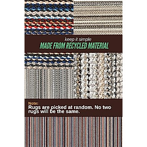 Garland Rug Carnival Area Rug, 5-Feet by 7-Feet, Random Multi-Color Stripes