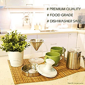 Meykers Burger Press 5" Hamburger Press Patty Maker | Patty Press Burger Mold Ring | with 100 Patty Papers | Porcelain Smasher Stainless Steel Shaper Smash for Meat Beyond Veggie Turkey Vegan Beef