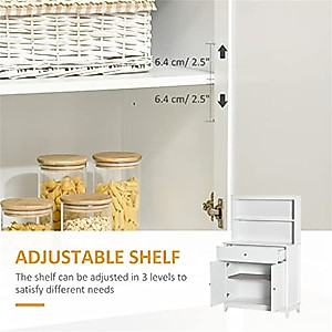 SEASD 58" Kitchen Buffet, Dining Room with Drawers and Storage Cabinets, White