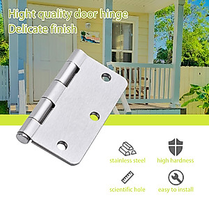 Door Hinge 3 1/2 Inch Interior Door Hinges Satin Nickel 3.5 Inch Interior Hinges 1/4" Radius Flat Iron Hinge 3 ½"x 3 ½" Door Hardware - 3 Pieces