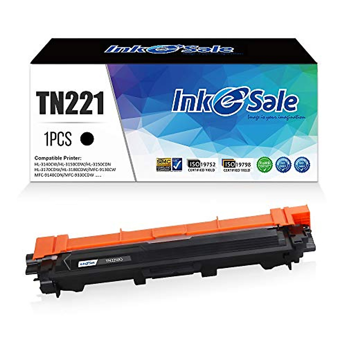 INK E-SALE 1PK Compatible Toner Cartridge Replacement for Brother TN221 TN225 TN-221 TN-225 BK Black Toner Ink for Brother HL-3170CDW HL-3140CW HL-3180CDW MFC-9130CW MFC-9330 CDW MFC-9340CDW Printer