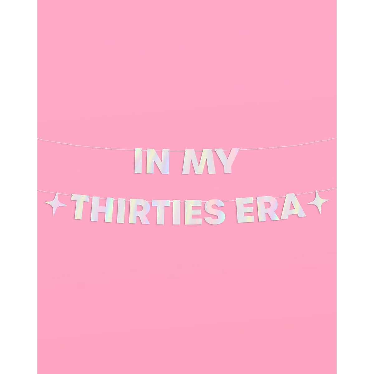 xo, Fetti In My Thirties Era Banner 5 Ft, Iridescent | 30th Birthday Party Decoration, Bday Photo Booth Backdrop, Silver HBD Sign Supplies