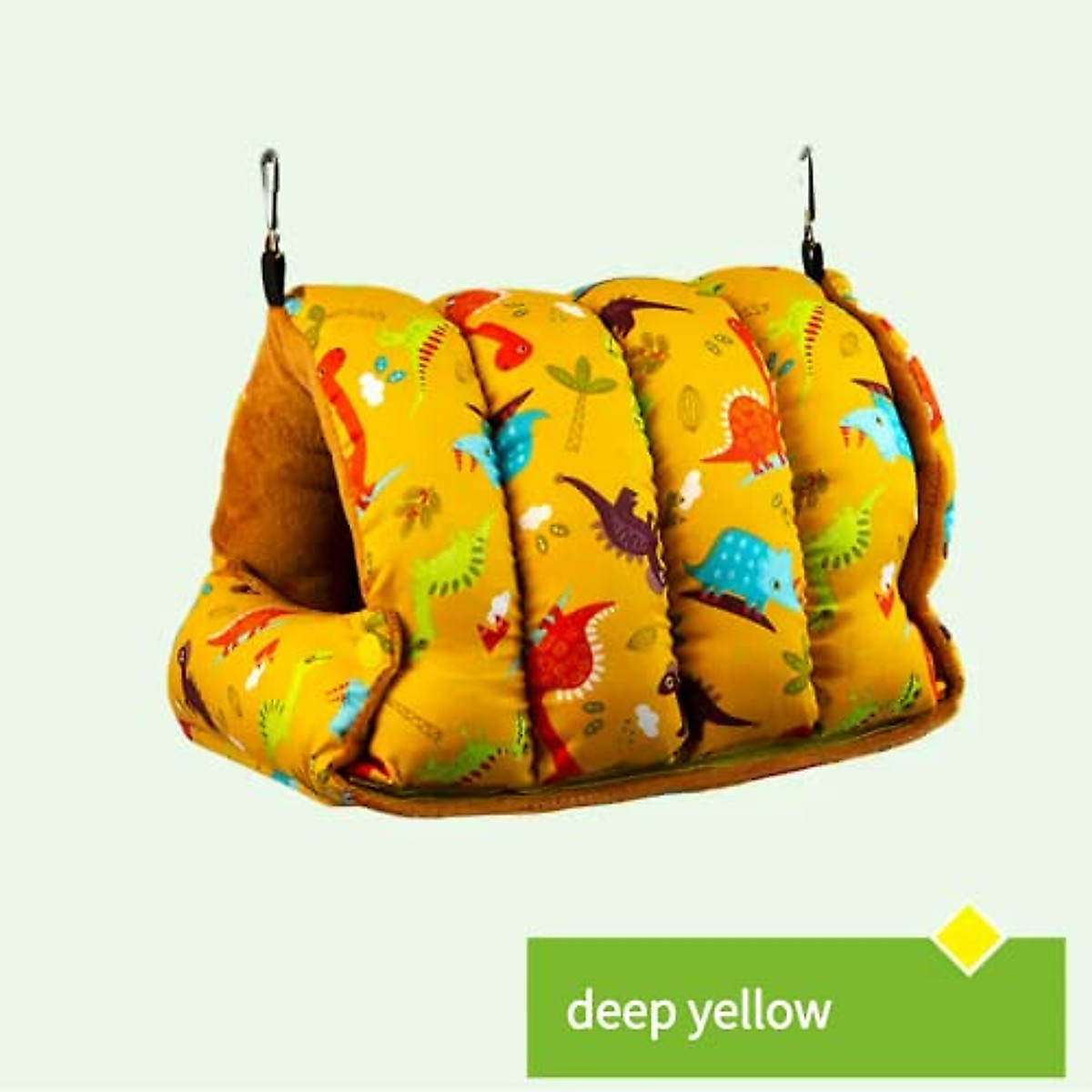 Parrot Warm House Bird Nest Winter Hanging Hammock Birds Sleeping Bed Parrot Hideway Bed Washable for Parrot Parakeet Cockatiels Budgies Lovebird (L,Deep Yellow)