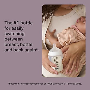 Tommee Tippee Natural Start Baby’s First Bottle Set, 2 x 5oz and 2 x 9oz Anti-Colic Bottles, Slow and Medium Flow Nipples, 0-6 month Pacifier, Self-Sterilizing