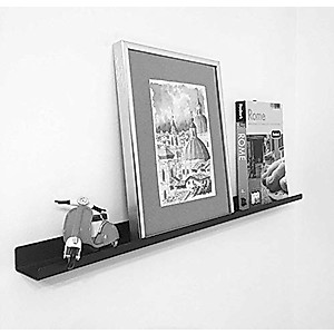 ULTRAledge 2'/24" Art Display/Picture Ledge/Floating Shelf, Metal, Modern (2" deep, Black)