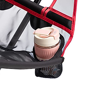 ALIMORDEN Oversize Outdoor Folding Chair Camping Chair Equipment Lounge Chair，Portable， Ultralight Aluminum Rocking Chair, Comfortable Backrest Outdoor Hammock Lounger with Cup Bag， Red