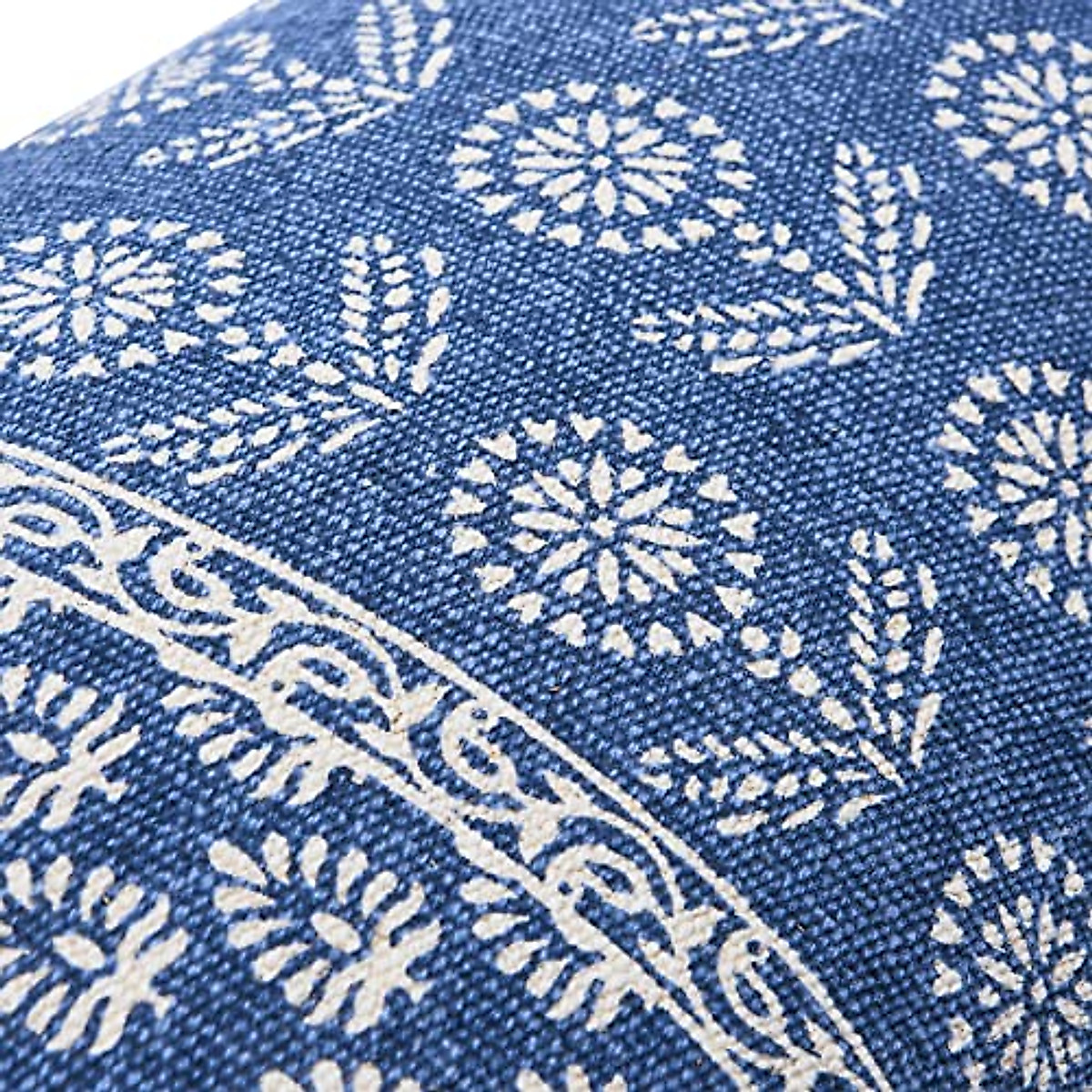 Creative Co-Op Floral Fields Lumbar Pillow Decorative Pillow, 12" x 20", Blue