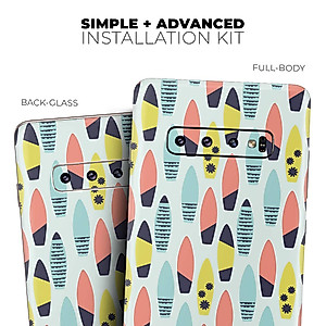 DesignSkinz Vibrant Colored Surfboard Pattern Protective Vinyl Decal Wrap Skin Cover Compatible with The Samsung Galaxy S20 (Screen Trim & Back Glass Skin)