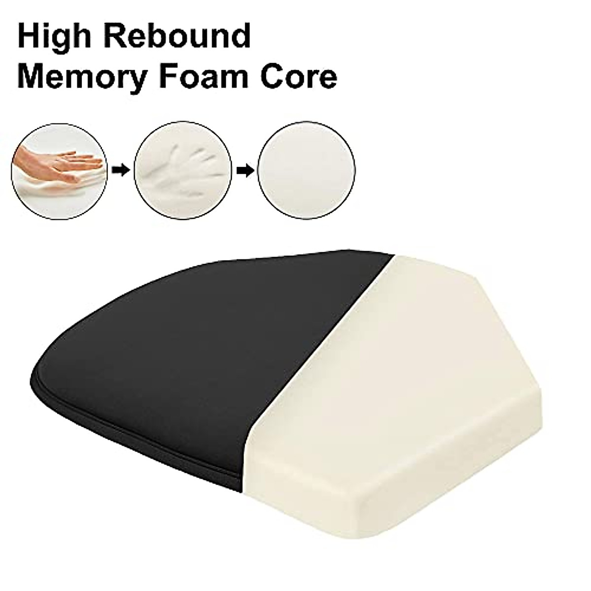 Big Hippo Chair Pads Memory Foam Chair Cushion for Dining Chairs Non Slip Kitchen Dining Chair Pad and Seat Cushion with Ties,Thicken Dining Chair Seat Cushion,16"x15"(1 Pack, Black)