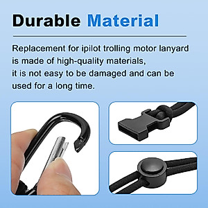 Shuisen 2390800 Remote Trolling Motor Lanyard with Carabineer Compatible with Minn Kota I-Pilot Remote I-Pilot 1.6/3.0 Replacement for Ipilot Link Remote