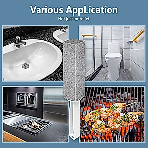 Laiyeoy Toilet Bowl Cleaner Pumice Stone -Hard Water Stain Remover with Ergonomic Handle, Powerfully Removes Toilet Bowl Rings，Rust &Lime，Ideal for Toilet Brush/BBQ Grills/Sink/Pool/Bathroom【2Pack】