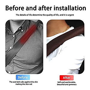 8sanlione Soft Seat Belt Shoulder Pad, Car Safety Strap Covers for More Comfortable Driving, Auto Safe Belt Neck Cushion Protector, Harness Pads Compatible with All Cars and Backpack (Coffee)