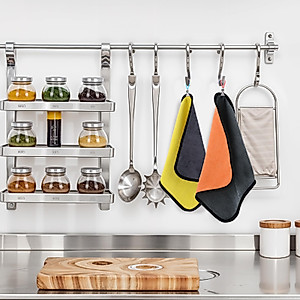 Towel Clips 10Pcs, Clips for Hanging, Tea Towel Clips with Hanging Loop, Towel Cips for Kitchen Bathroom Bedroom Hotel Cabinet Swimming Pool Let You Distinguish and Organize Towels Faster（5 Colors）