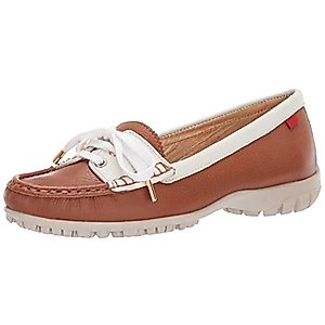 MARC JOSEPH NEW YORK Women's Golf Leather Made in Brazil Liberty Performance Fashion Shoe Moccasin, tan Grainy, 10 B(M) US