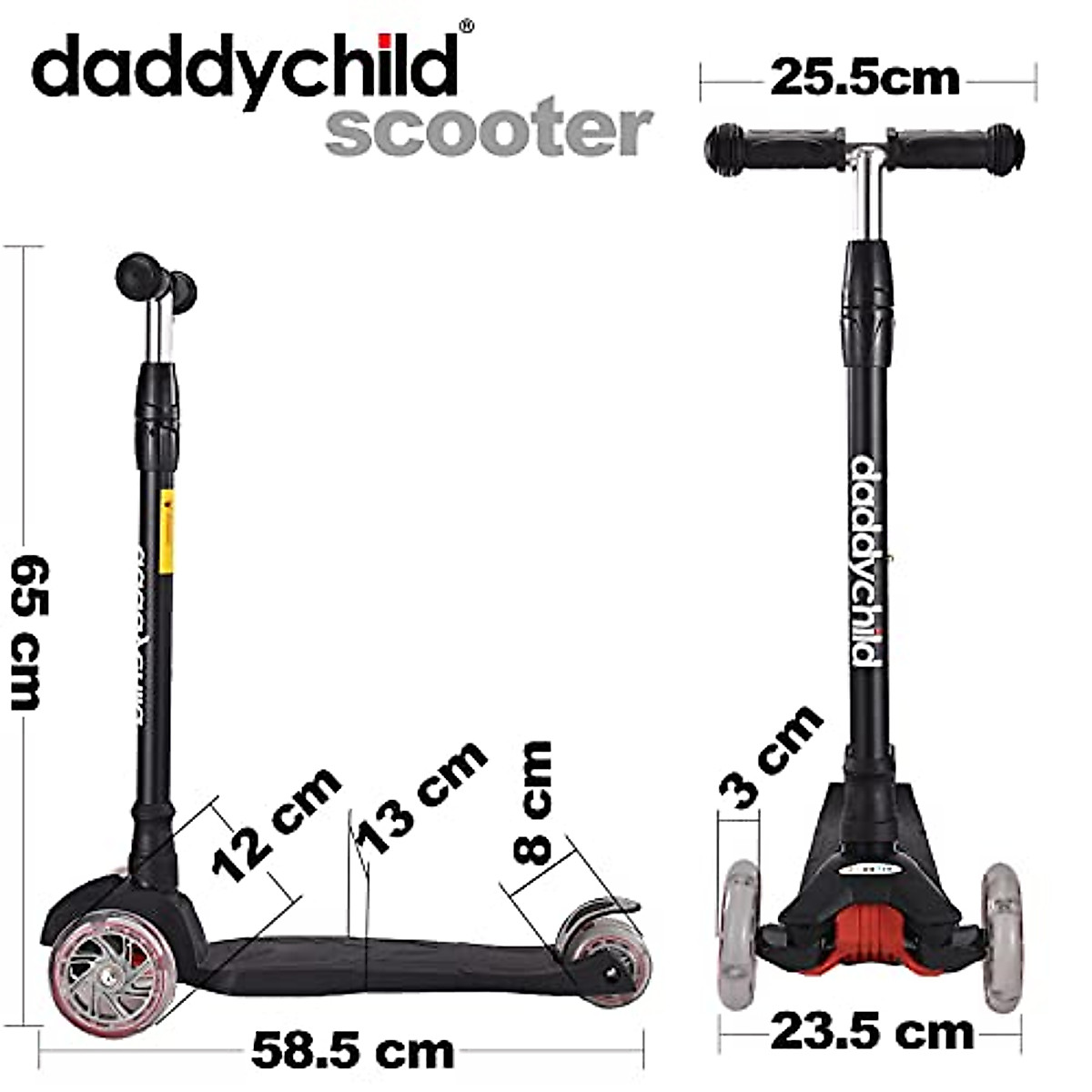 Scooters for Kids 3 Wheel Kick Scooter for Toddlers Girls & Boys, 4 Adjustable Height, Lean to Steer, Extra-Wide Deck, Light Up Wheels for Children from 3 to 14 Years Old