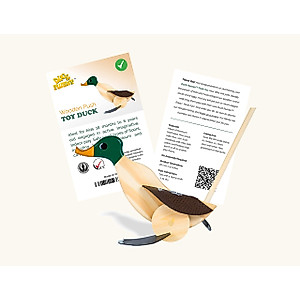 Wooden Push Toy Duck (Dark Green) - 18 Months to 3 Years Old - Walking Toddler Toys Preschool Learning Activities Walking Baby Toys Learning Toys for Toddlers Develops Motor Skills