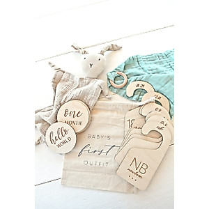 Baby Gift Box - Baby Gift Set Including Milestones Set, Baby Closet Dividers, Bunny, Teether+Blankie and Outfit Keepsake (Ultimate 5-Pack Gift Set)…