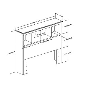 South Shore Crystal Bookcase Headboard, Twin, Pure White