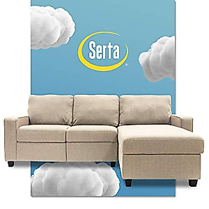 Serta Palisades Reclining Sectional with Right Storage Chaise - Beige