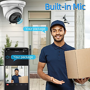 PANOEAGLE 8MP Starlight IR Eyeball Network Camera, 2.8mm Fixed Lens，Low Illumination Outdoor Camera with Built-in MIC, Max. 256 GB SD Card Slot