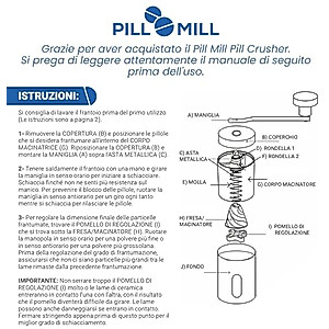Pill Mill Pill Crusher - Crushes Multiple Tablets to a Fine Powder - Metal Pill Grinder - Tablet Pulverizer Suitable for Travel - Great Feeding Tube use and Pets