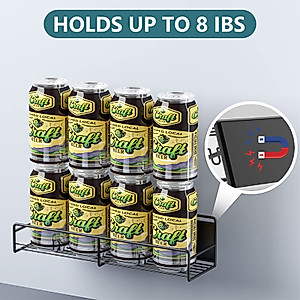 3 Pack Magnetic Spice Rack Organizer for Refrigerator, Moveable Magnetic Shelf, Space Saver for Fridge, Microwave Oven and Metal Cabinet, Magnetic Rack for Holding Spices, Jars, Bottle (Metal Black)