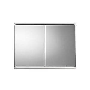 Croydex WC257022AZ Simplicity Double Door Mirrored Medicine Cabinet with Magnetic Push Catch Opening, White