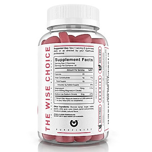 Magnesium Citrate Gummies 600 mg for Adults – High Absorption Supplement for Cramps, Muscle Recovery, Sleep, Bone, and Energy Support – Non-GMO, Allergen Free – 60 Vegan Gummies