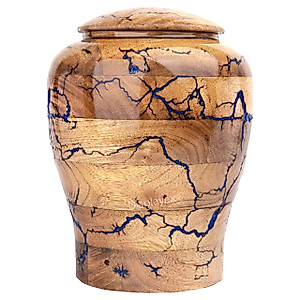 Displayex India Handmade Lightning Urns for Human Ashes Adult Male Female - Dog Cat Pet Memorial Urn, Urn for Ashes for Men Women, Burial Urns for Cremated Remains, Decorative Urns Keepsake Box