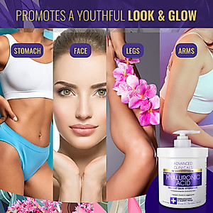 Advanced Clinicals Hyaluronic Acid Body Lotion & Face Moisturizer W/Vitamin E | Hydrating Dry Skin Firming Lotion Minimizes Look Of Wrinkles, Stretch Marks, & Crepey Skin | Skin Care Products, 2pc