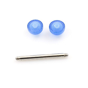 BodyJewelryOnline Pack of 10 Straight Barbells 14g with Half Ball Colorful Design