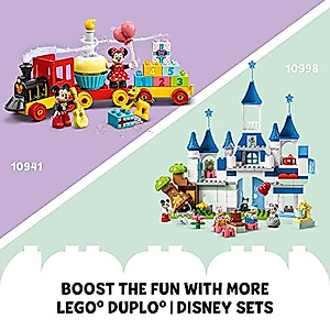 LEGO DUPLO Disney 3in1 Magic Castle Building Set for Family Play with 5 Disney Figures Including Mickey, Minnie, and Their Friends, Magical Disney 100 Adventure Toy for Toddlers Ages 3 and Up, 10998