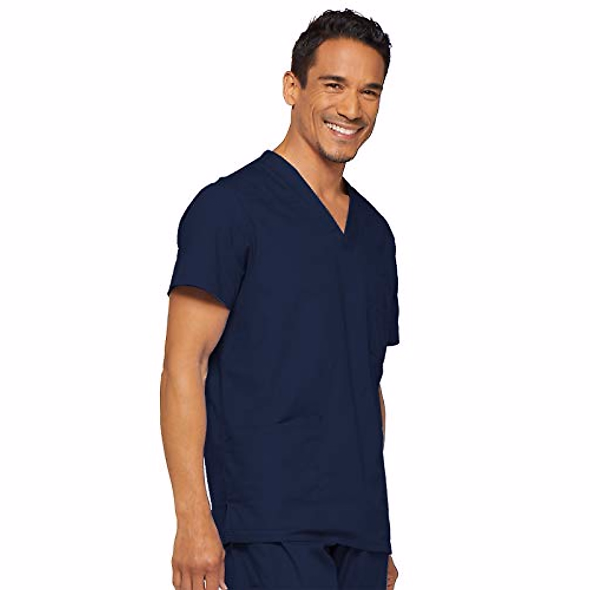 Dickies Men's EDS Signature V-Neck Scrub Top, Navy, Large