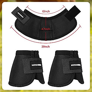 2 Pairs Horse Bell Boots Prevent Overreach Horse Bell Boots Long Lasting and Lightweight Horse Hoof Boots Equine Horse Supplies for Maximum Protection and Comfort, Black Colors, Large Size