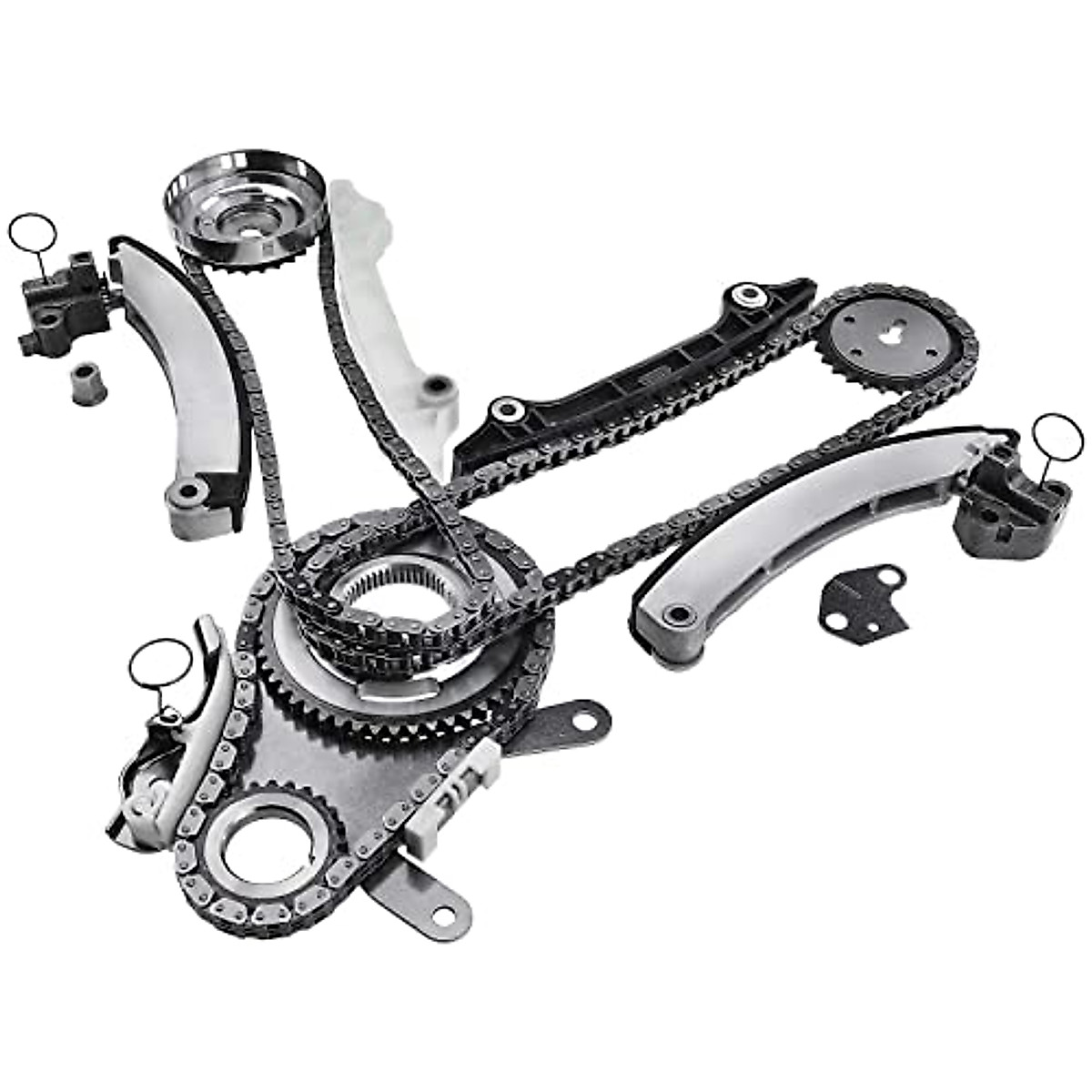 A-Premium Engine Timing Chain Kit W/Tensioner [fits SOHC, 6Cyl 3.7L] Compatible with Dodge Dakota, Durango, Nitro, Ram 1500 & Jeep Grand Cherokee, Commander, Liberty & Mitsubishi Raider & Ram Dakota