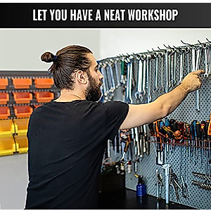 XDOVET Garage Organizer Bins, 30PC Wall Mount Storage Small Parts Bins With Peg Board And Install Screws, Store Your Nuts, Bolts, Screws, Nails, Beads
