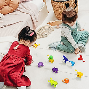 ZEIZRWK Suction Toys, 36PCS Kids Suction Cup Toys Silicone Building Blocks with Eggshell Storage,Suction Bath Toys for 3 4 5 6 7 8 Year Old Boy Girls