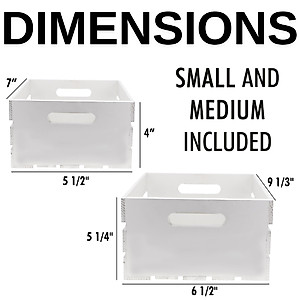 Hampton Art Nested Wooden Crates 2 Pack, Wood Crate White Finish, Wood crates for Display, Wood crates for Storage, Wooden crates White, Pine, 7" x 5 1/2"x 4" and 9 1/3" x 6 1/2" x 5 1/4"