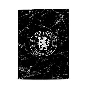 Head Case Designs Officially Licensed Chelsea Football Club Black Marble Mixed Logo Matte Vinyl Faceplate Sticker Gaming Skin Case Cover Compatible with Sony Playstation 5 PS5 Disc Edition Console