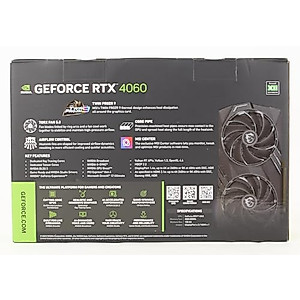 MSI GeForce RTX 4060 Gaming X 8G Graphics Card - RTX 4060 GPU, 8GB GDDR6 (17Gbps/128-bit), PCIe 4.0 - Twin FROZR 9 (2 x TORX Fan 5.0), RGB - HDMI 2.1, DisplayPort 1.4a