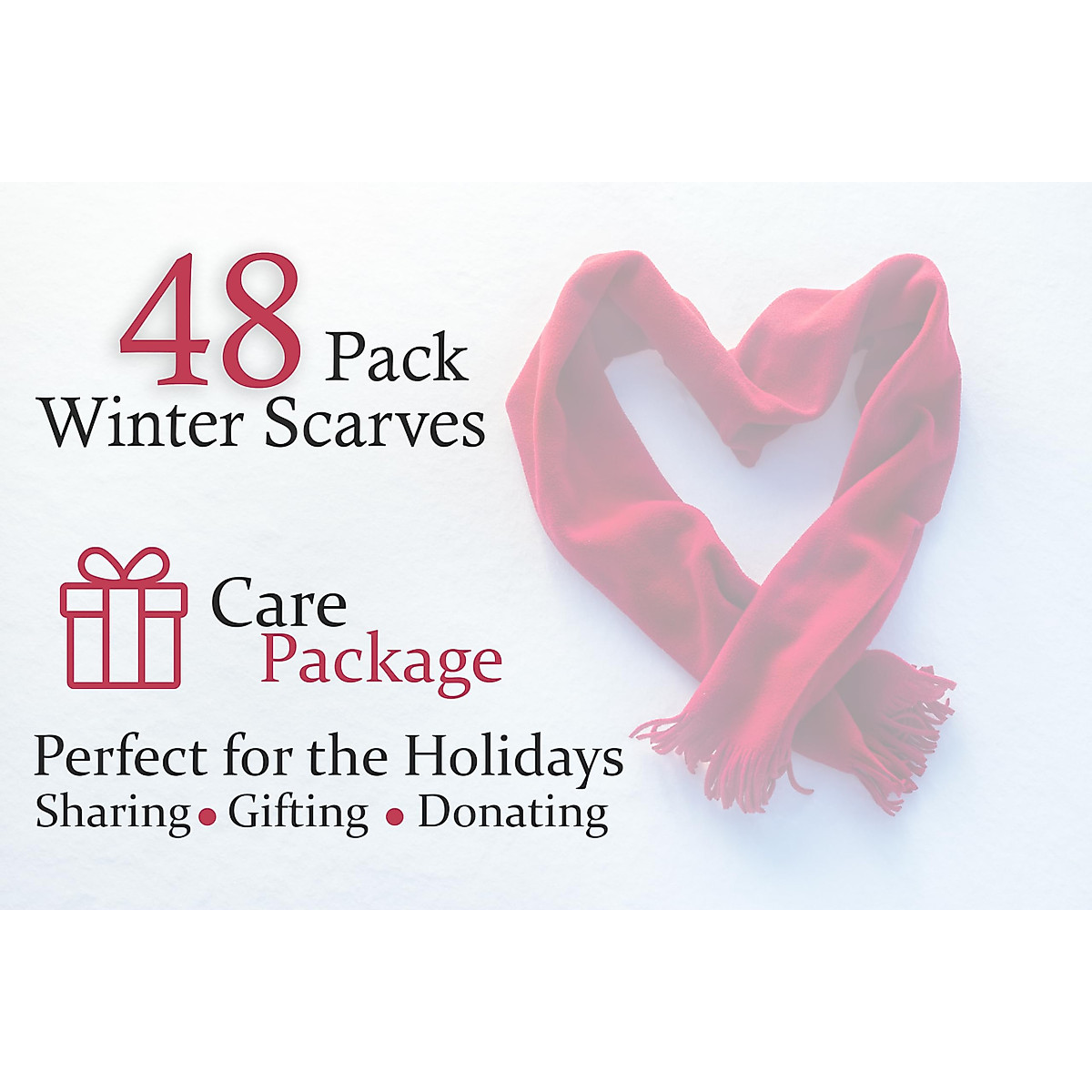 48 Pack Winter Scarves, Warm Winter Fleece Scarf Bulk Wholesale Donation Unisex Men Women (Assorted Colors)