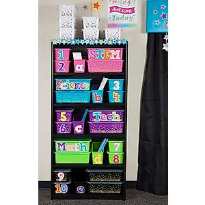 Purple Confetti Large Plastic Storage Bins - 6 Pack